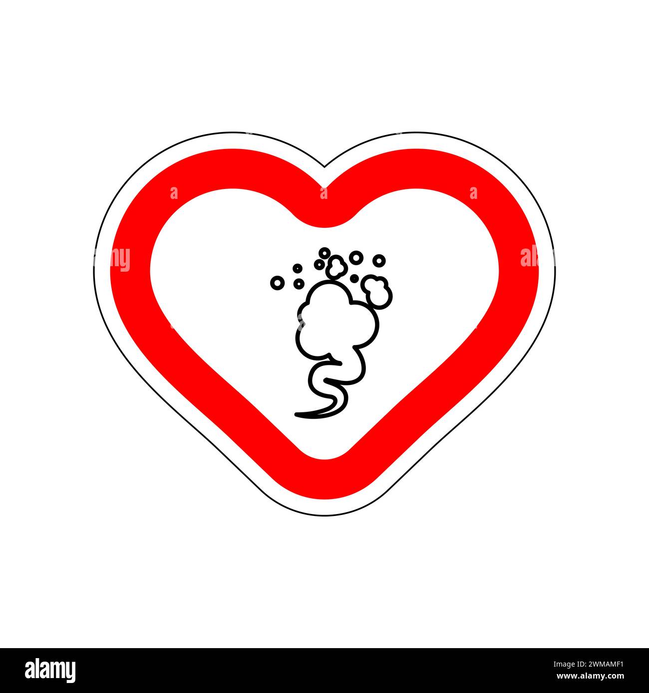 I love fart. I like to farting. Red road sign in shape of heart. Symbol ...