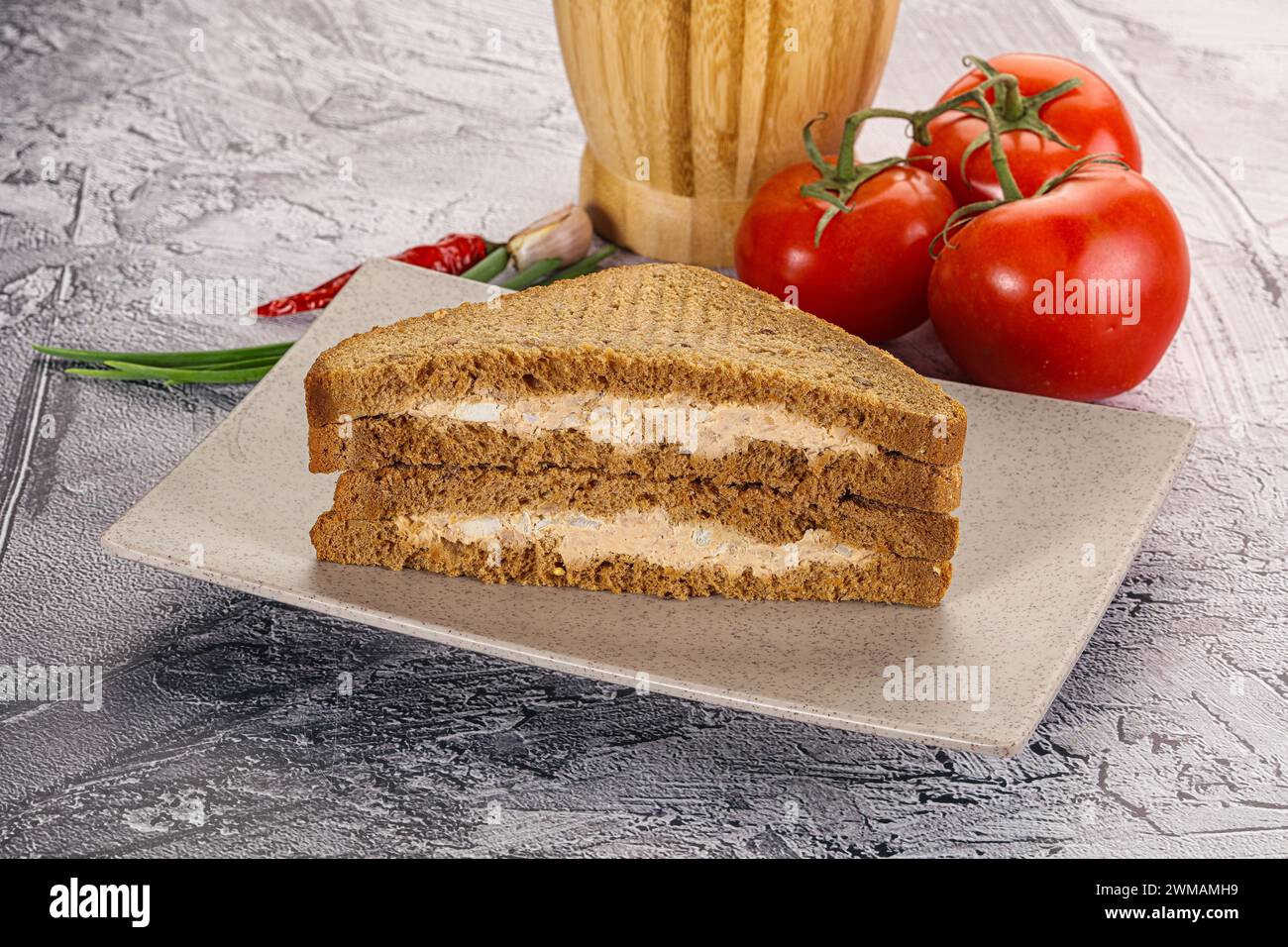 Club sandwich with canned Tuna fish Stock Photo - Alamy