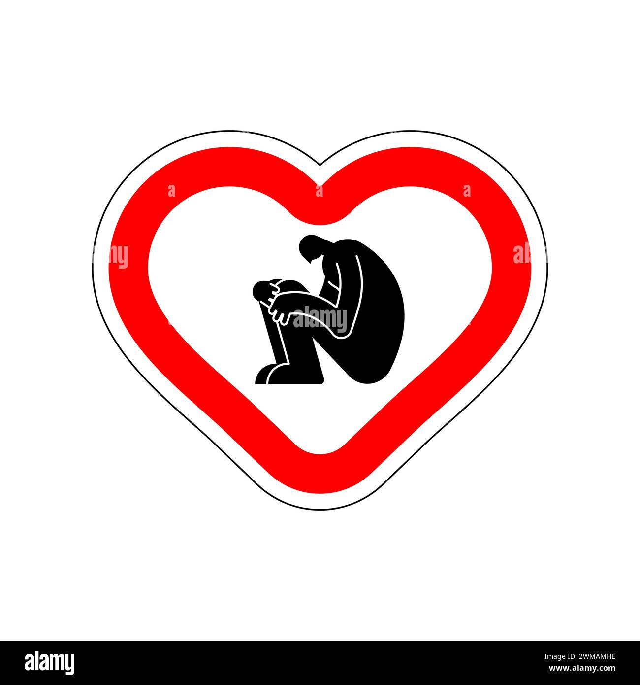 I love solitude. I like to loneliness. Red road sign in shape of heart ...