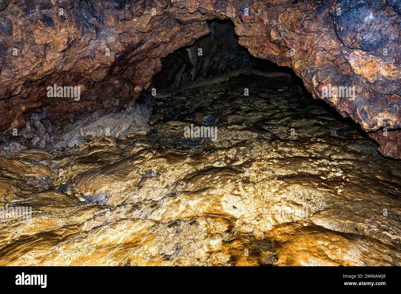 Stalactite, stalagmite walls of the cave. Template for design. Pattern ...