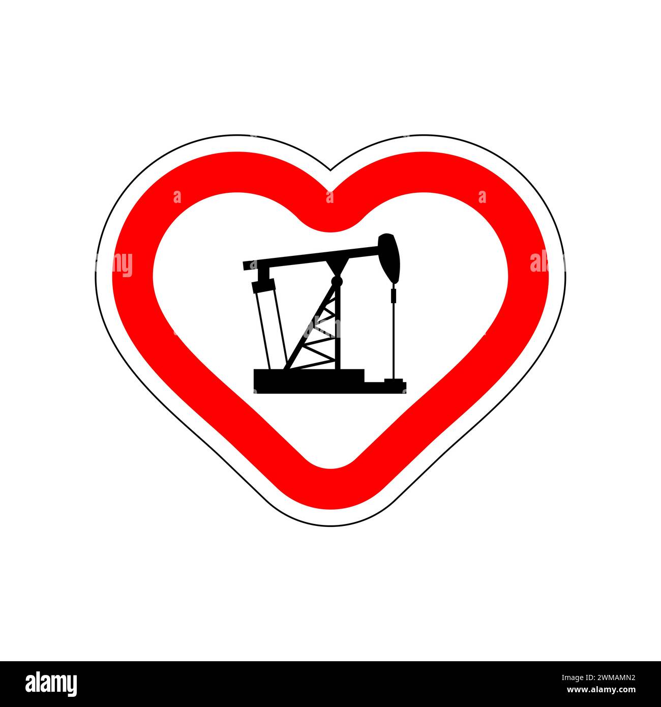 I love pump oil. I like to pump oil. Red road sign in shape of heart ...