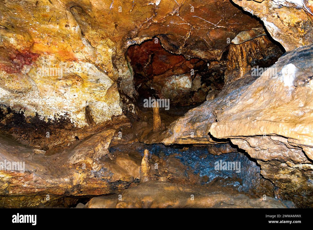 Stalactite, stalagmite walls of the cave. Template for design. Pattern ...