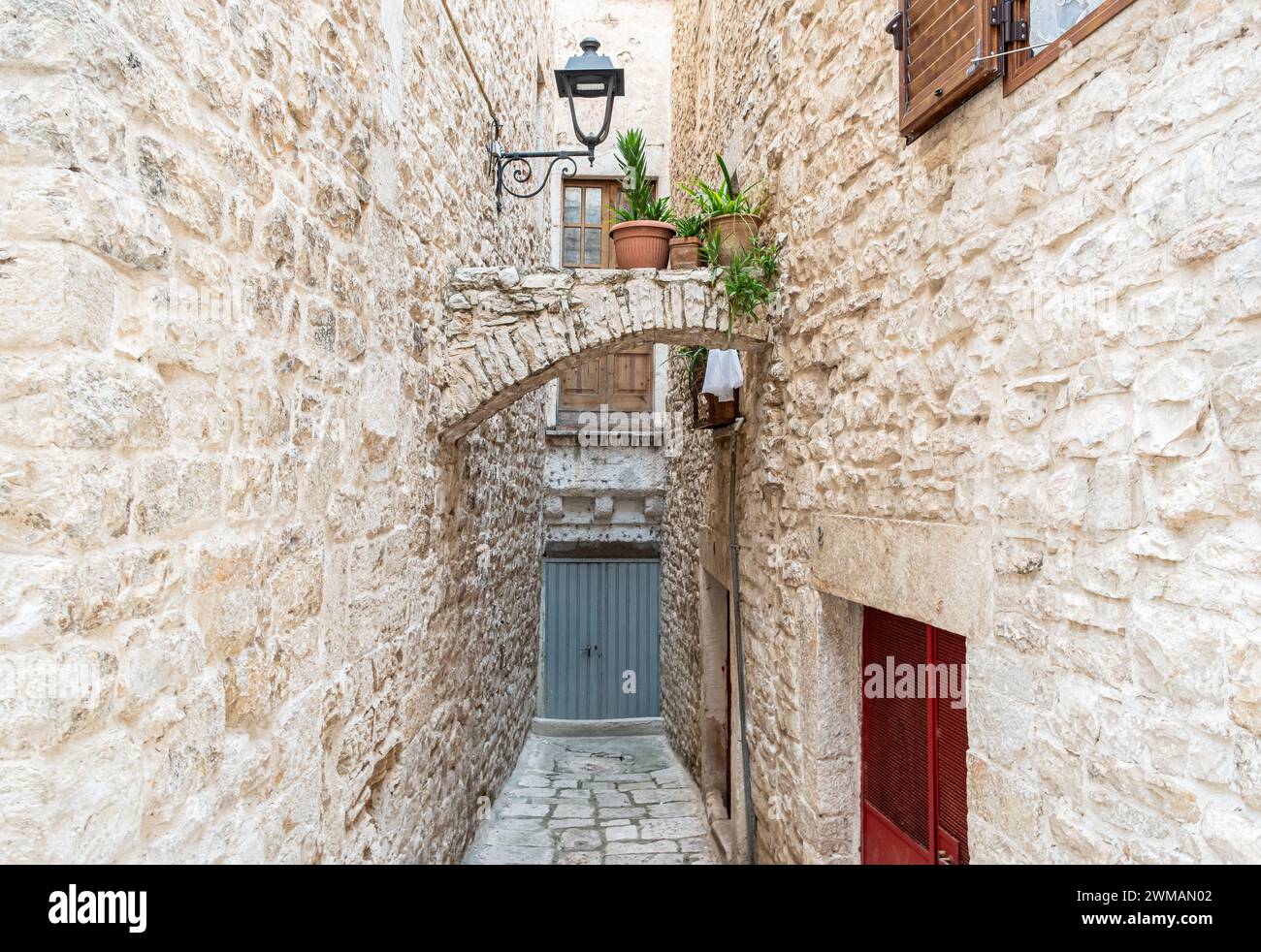 view of a detail of of the medieval town of Bitetto, Bari province ...