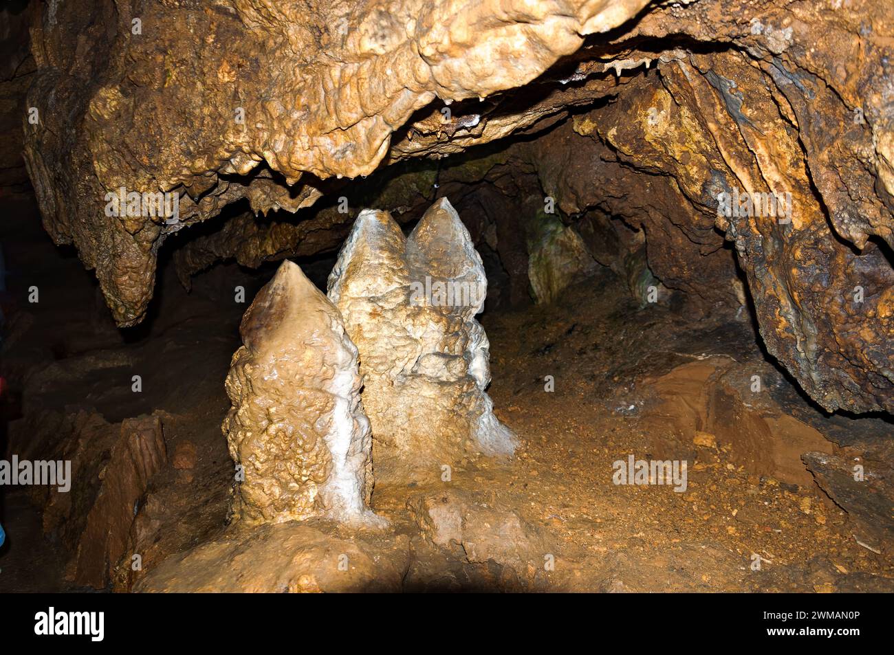Stalactite, stalagmite walls of the cave. Template for design. Pattern ...