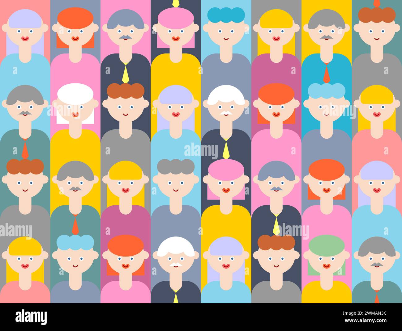 Cartoon people Pattern seamless. residents Background Stock Vector ...