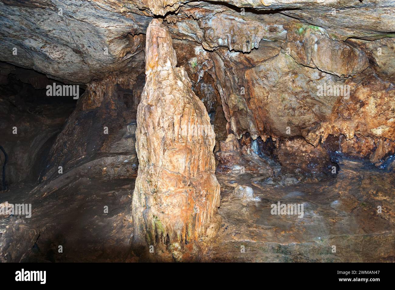 Stalactite, stalagmite walls of the cave. Template for design. Pattern ...