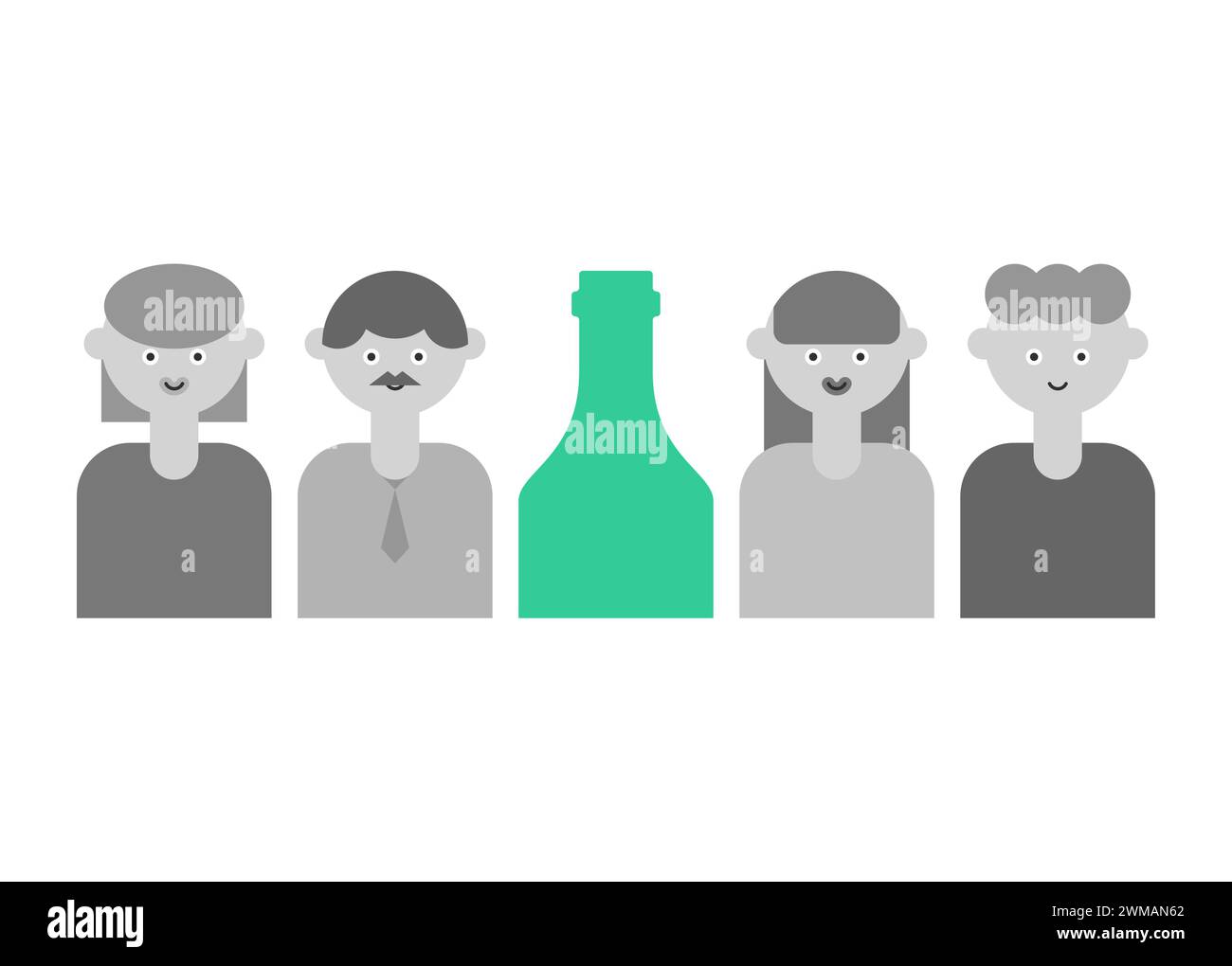 Alcoholics Anonymous Club sign logo. People and alcohol. Concept for ...