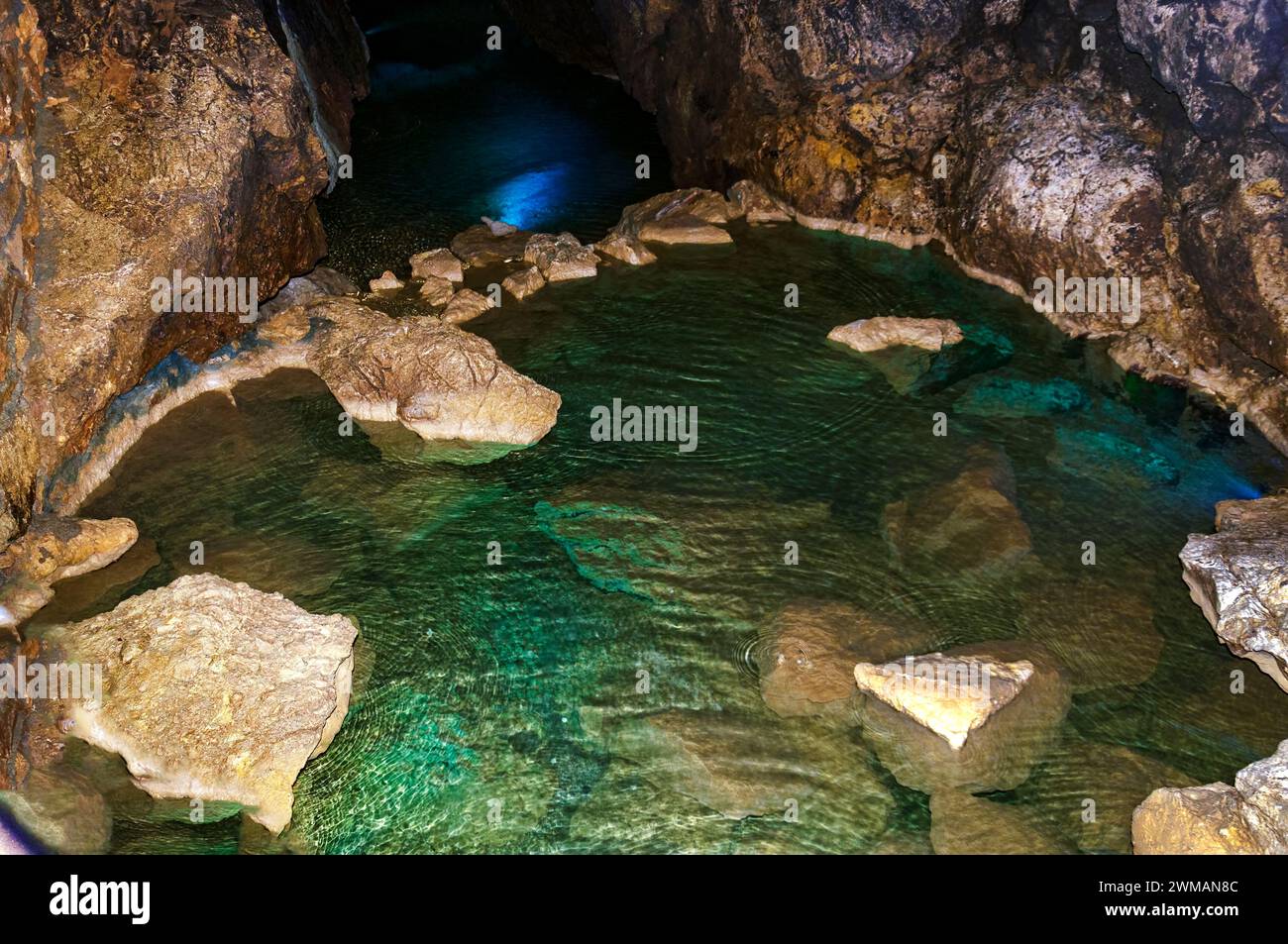 Stalactite, stalagmite walls of the cave. Template for design. Pattern ...
