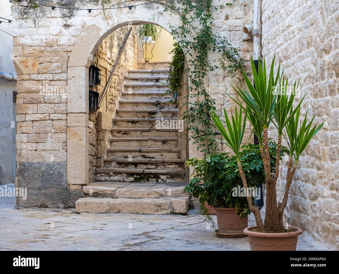 view of a detail of of the medieval town of Bitetto, Bari province ...