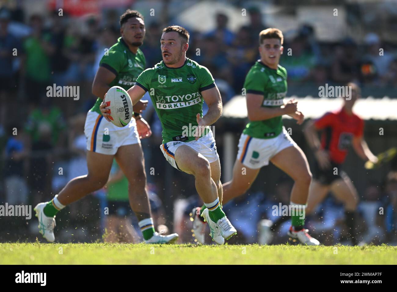 Tom Starling of the Raiders in action during the NRL Pre-Season ...