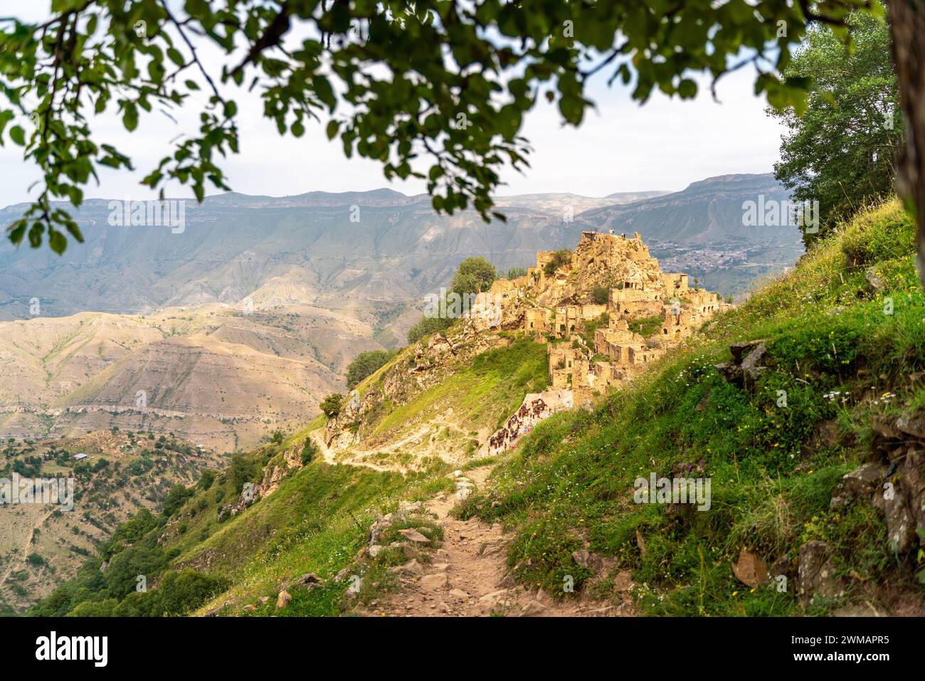 Dagestan Gamsutl. Ancient ghost town of Gamsutl old stone houses in ...