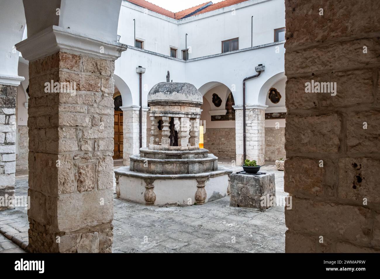 Cloister with small temple in the convent at the Sanctuary of Blessed ...