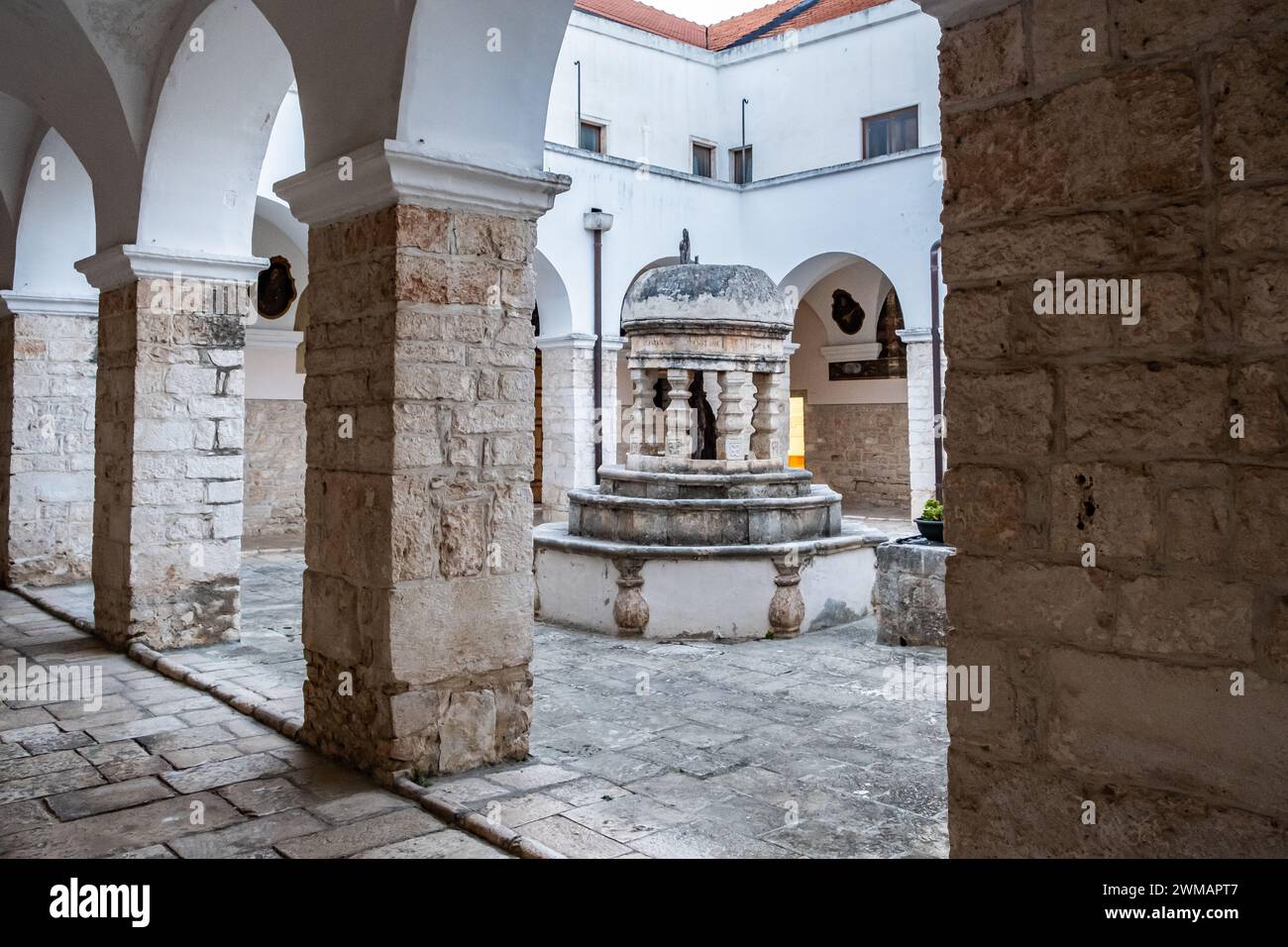 Cloister with small temple in the convent at the Sanctuary of Blessed ...
