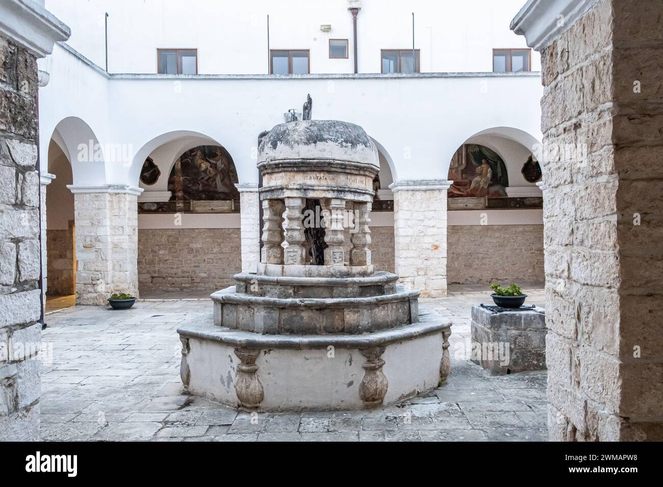 Cloister with small temple in the convent at the Sanctuary of Blessed ...