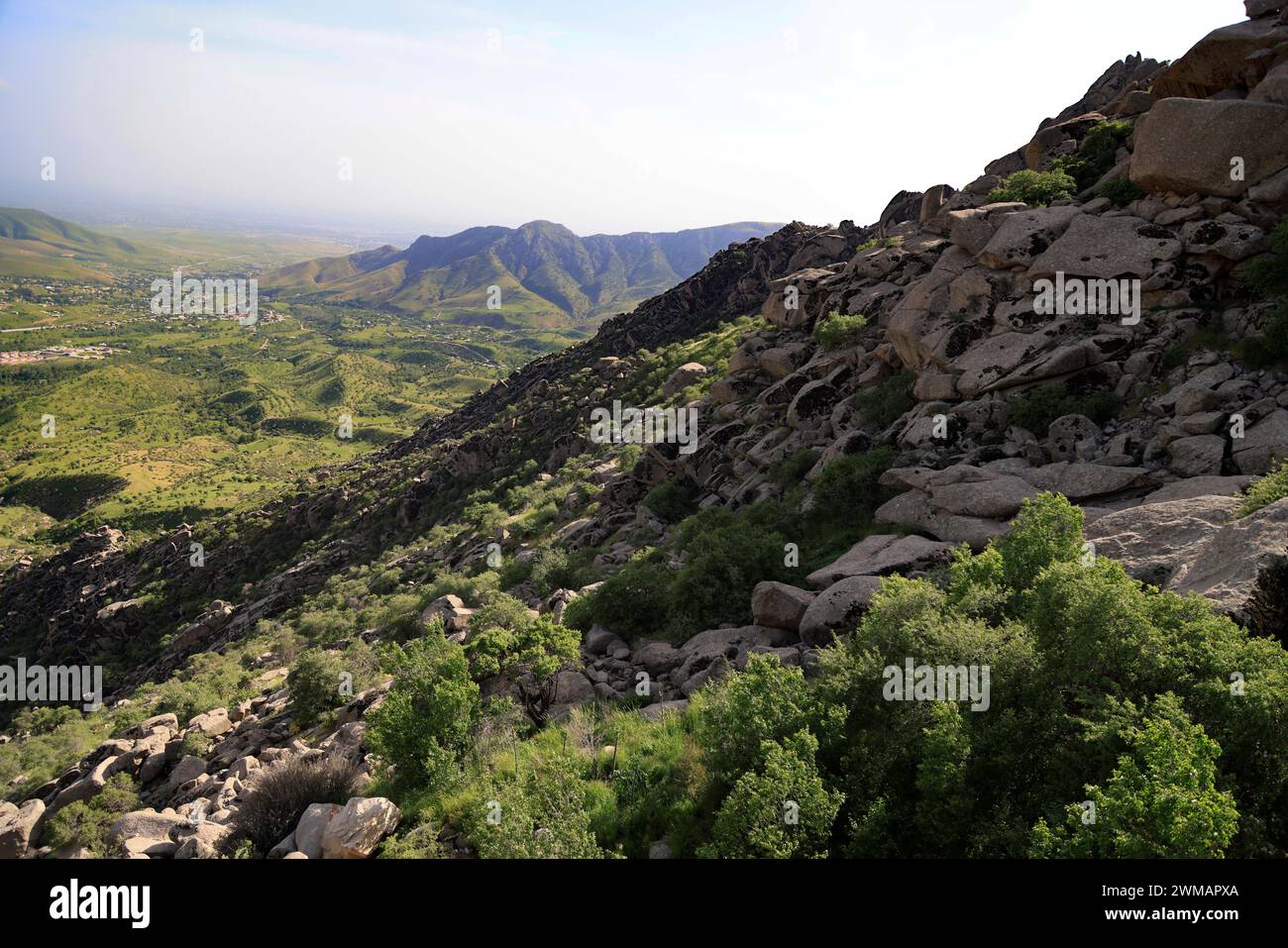 Panorama from Takhta Karacha Mountain, Uzbekistan Stock Photo - Alamy