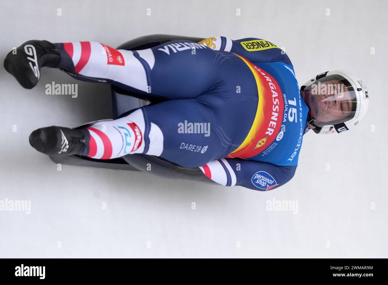 Jonas Mueller of Austria speeds down the track during his first run of ...