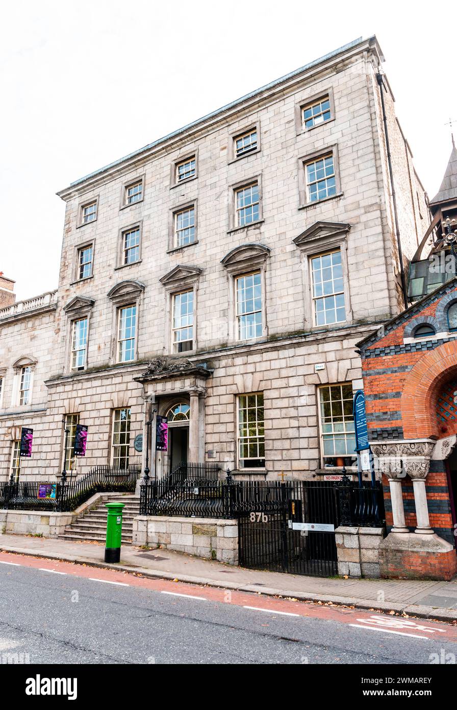 The façade of MoLI Museum of Literature Ireland hosted in the Newman ...
