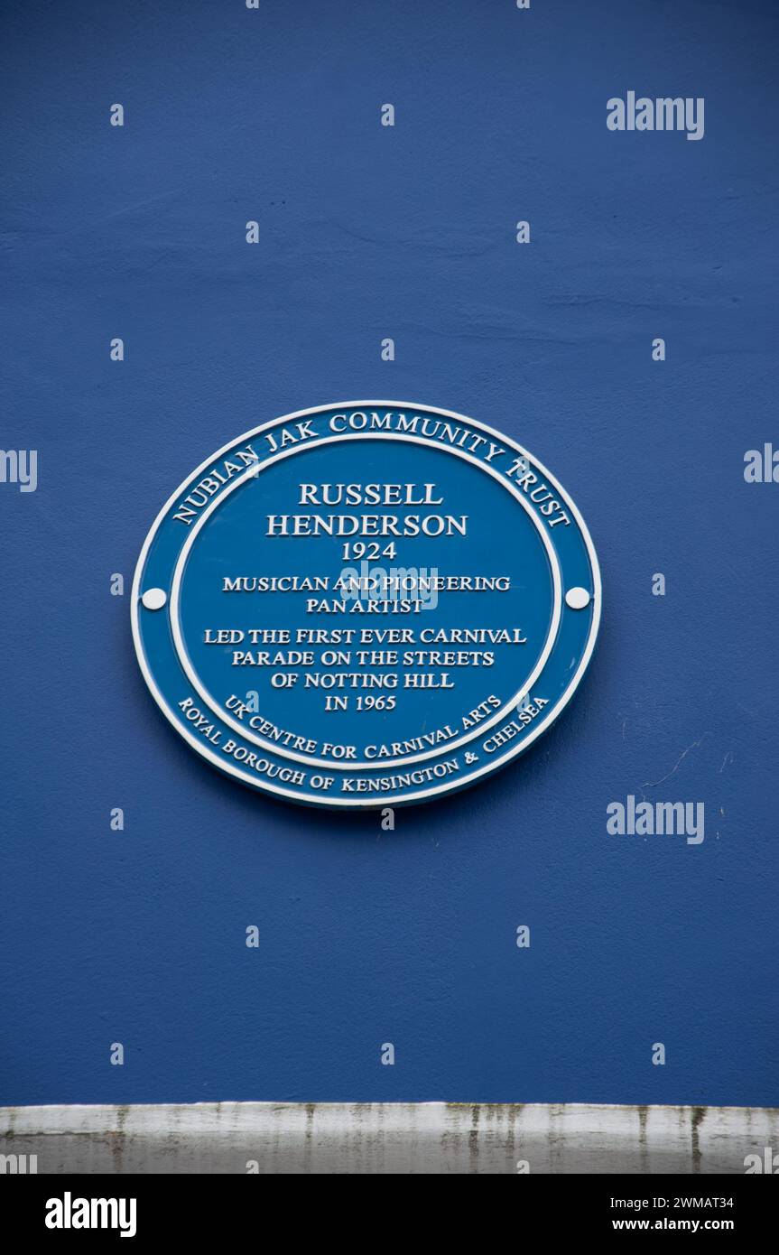 Plaque in honour of Russell Henderson; Notting Hill; Royal Borough of ...
