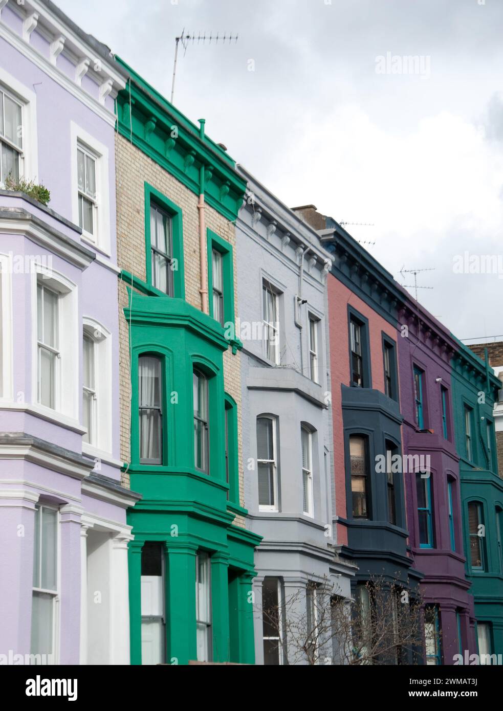 Attractive, brightly-coloured buildings, Notting Hill, Royal Borough of ...