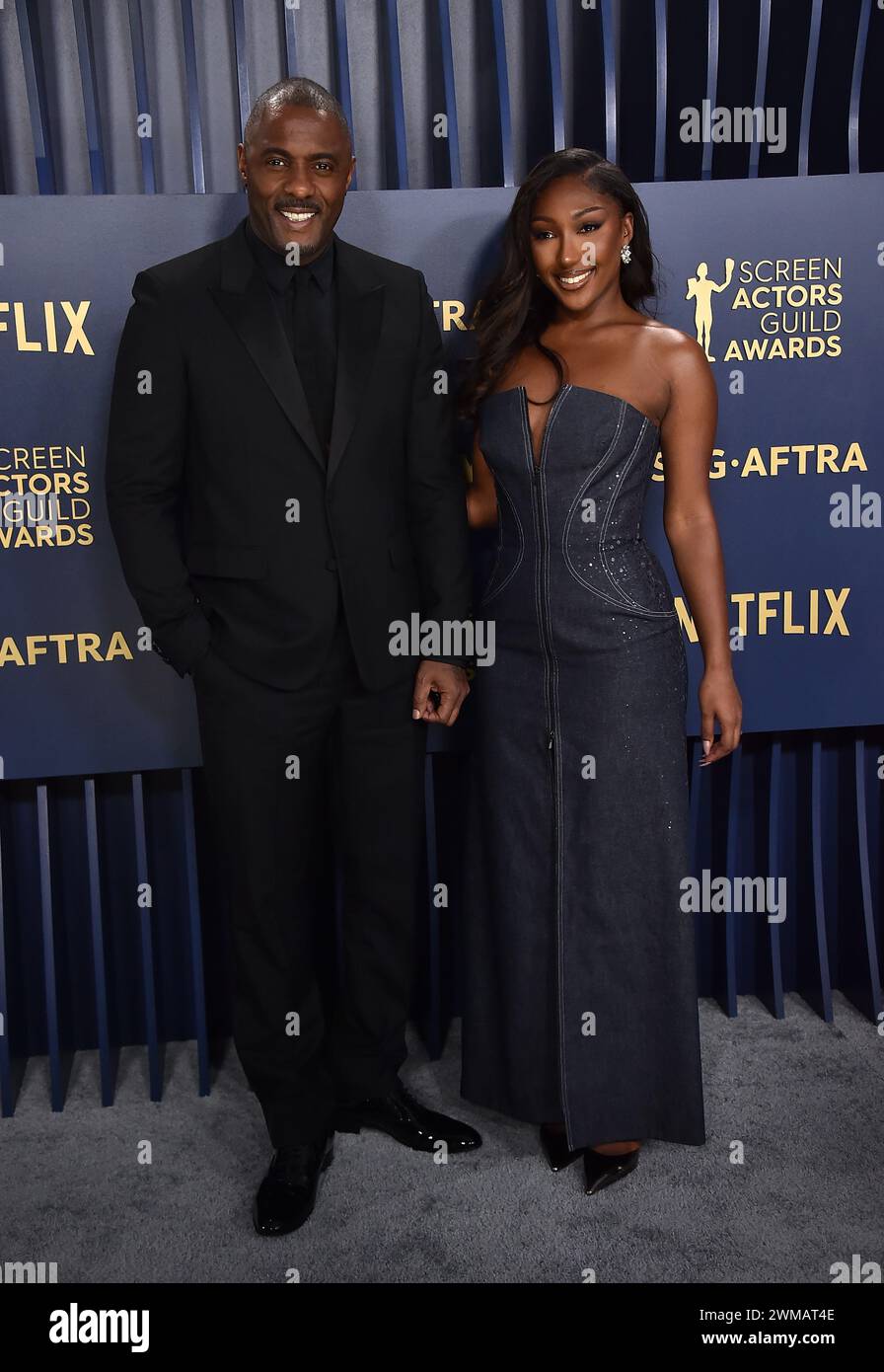 Los Angeles, USA. 24th Feb, 2024. Idris Elba and Isan Elba arriving to ...