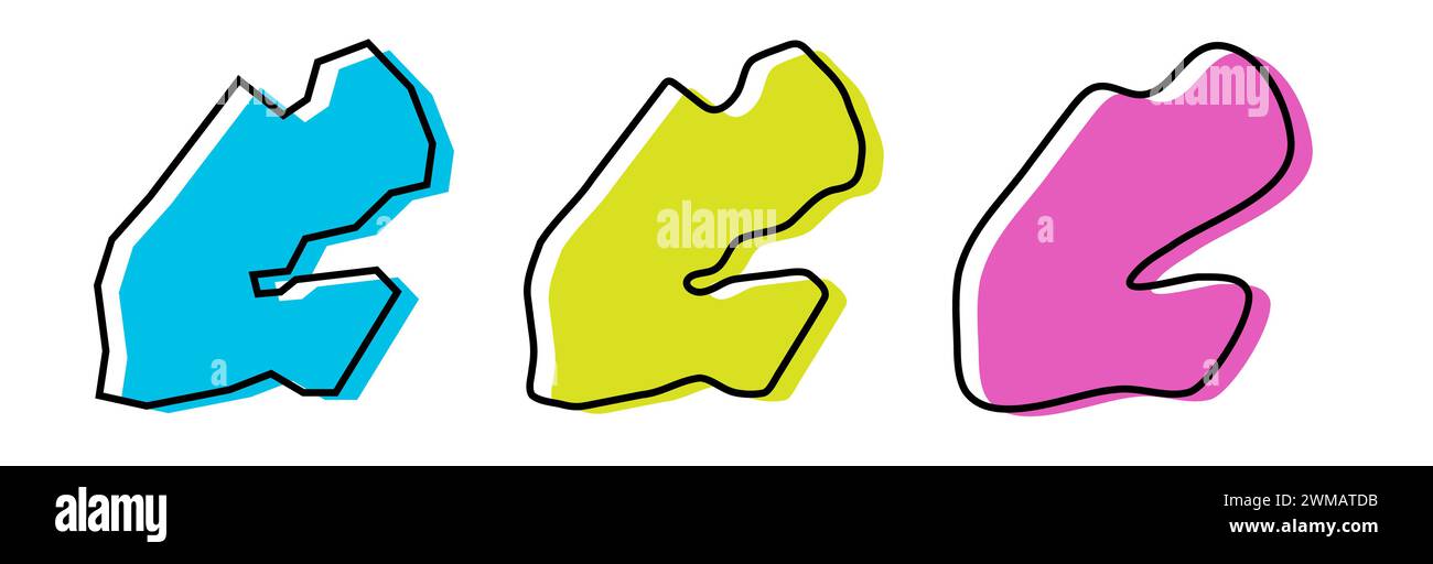 Djibouti country black outline and colored country silhouettes in three ...