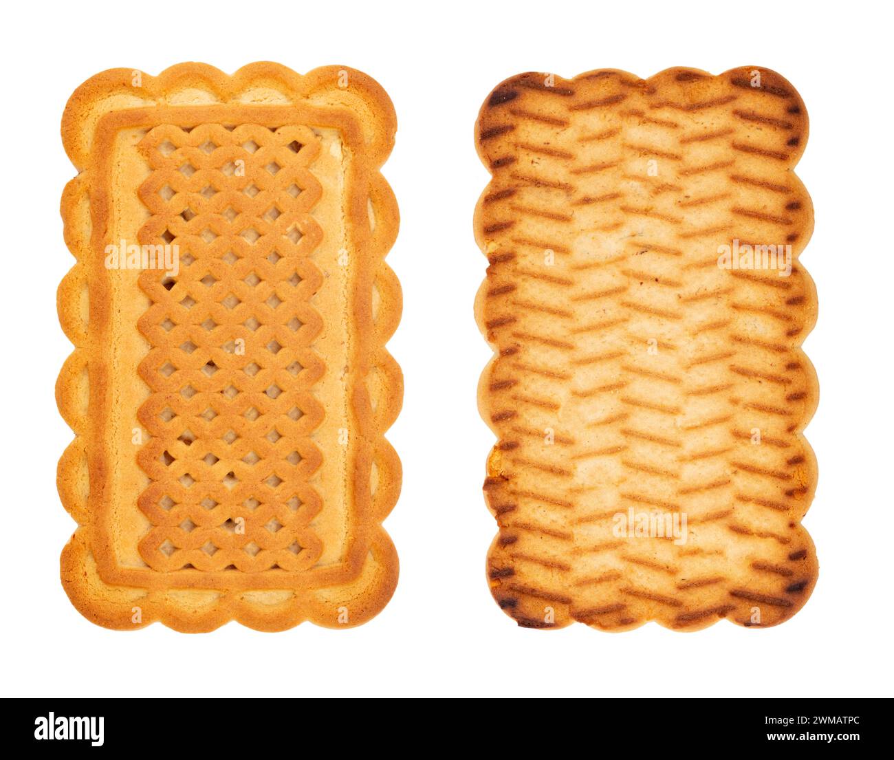 Fresh cookies rectangular shape isolated on white background. File ...