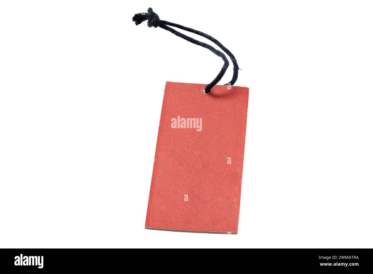 Red cardboard label with slim rope isolated on white background. Price ...