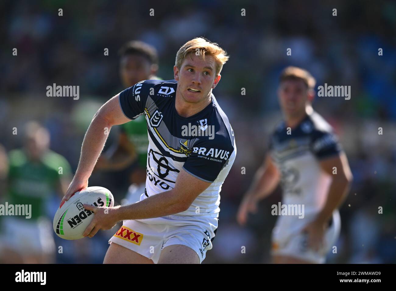 Tom Dearden of the Cowboys in action during the NRL Pre-Season ...
