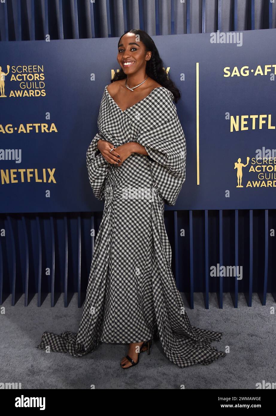 Los Angeles, USA. 24th Feb, 2024. Ayo Edebiri arriving to the 30th ...