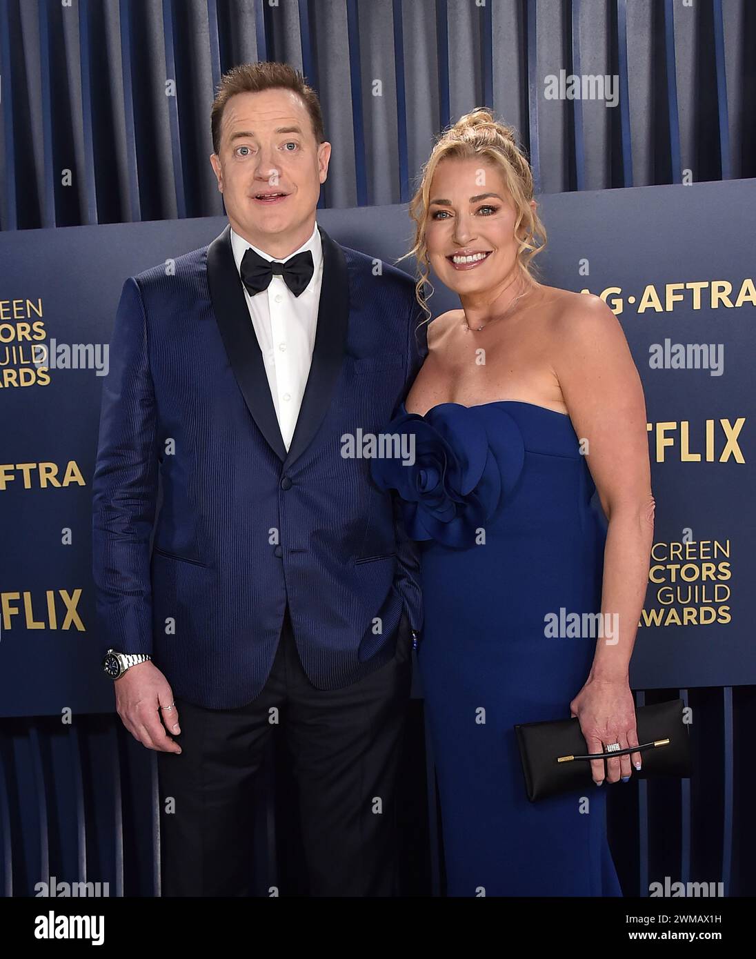 Los Angeles, USA. 24th Feb, 2024. Brendan Fraser and Jeanne Moore ...