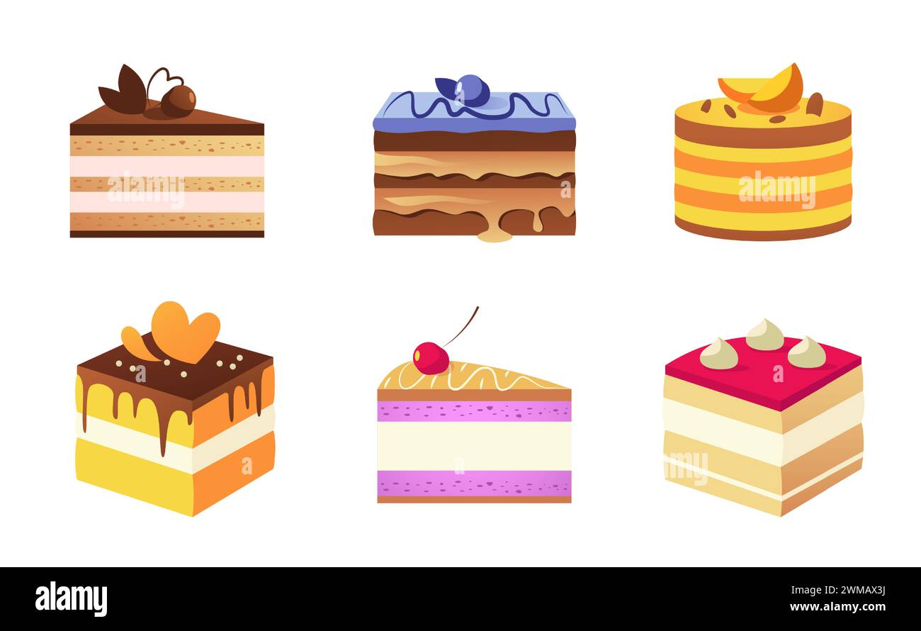 Cartoon piece of cake. Vector of cartoon cake food Stock Vector Image ...
