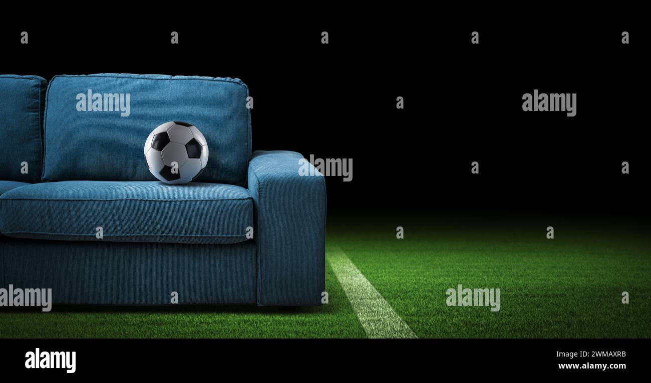 Football fan on sofa stadium hi-res stock photography and images - Alamy