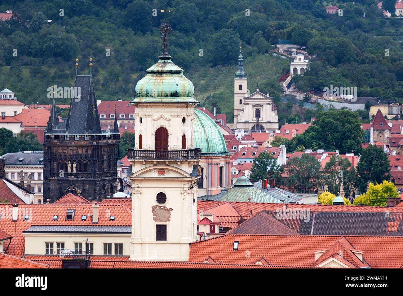 The Astronomical Tower of the Clementinum, a baroque library in the old ...