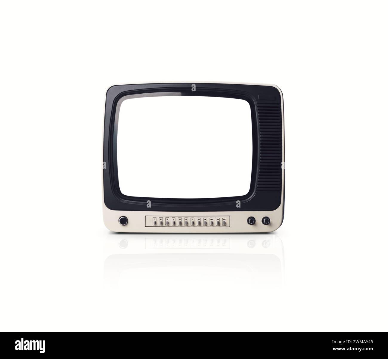 Vintage analog TV with knobs, vintage electronics concept Stock Photo ...