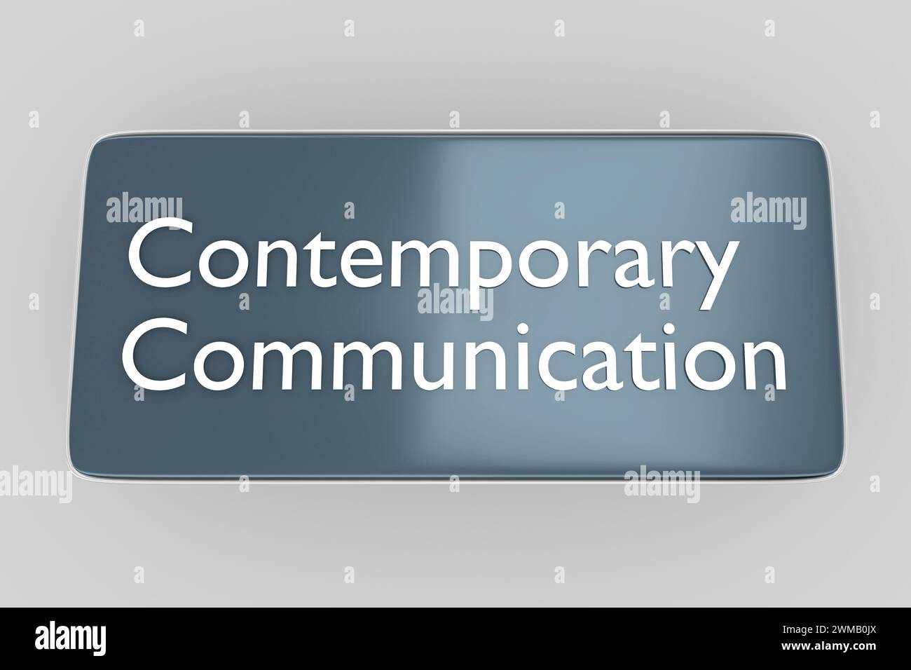 3D illustration of a cellulr phone with the script Contemporary ...
