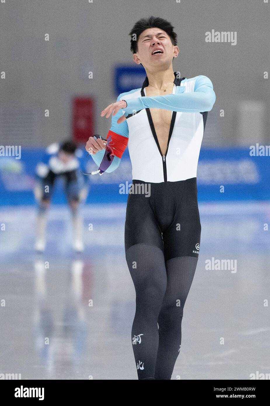 Hulun Buir, China's Inner Mongolia Autonomous Region. 25th Feb, 2024. Li Wenhao of Hebei reacts ...