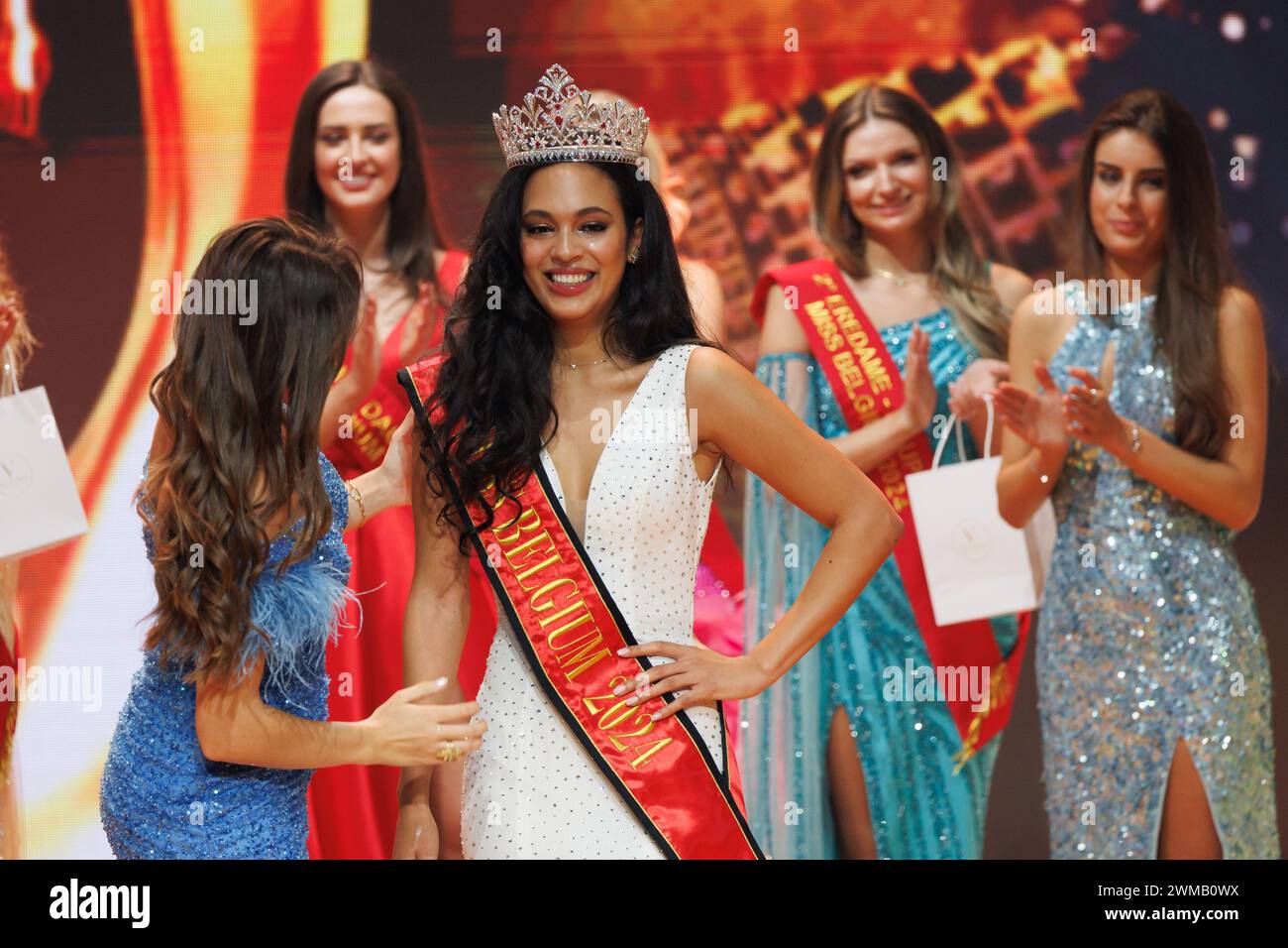 Miss, Belgium. , . Kenza Ameloot pictured during the Miss Belgium 2024 ...