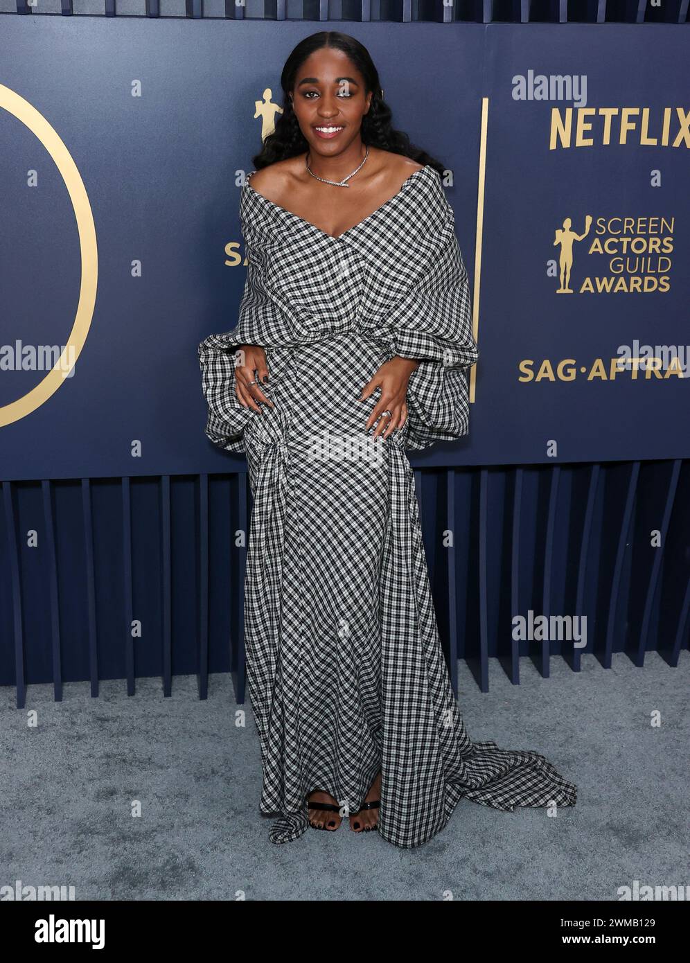 LOS ANGELES, CALIFORNIA, USA - FEBRUARY 24: Ayo Edebiri wearing a Luar ...