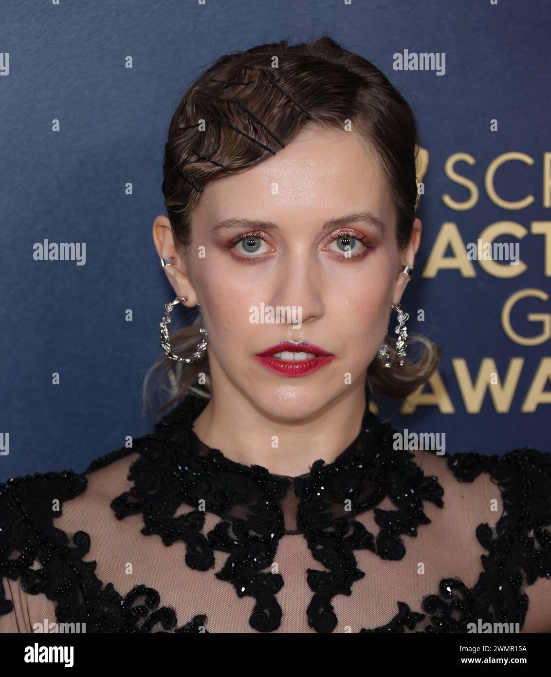 LOS ANGELES, CALIFORNIA, USA - FEBRUARY 24: Edyta Budnik arrives at the ...