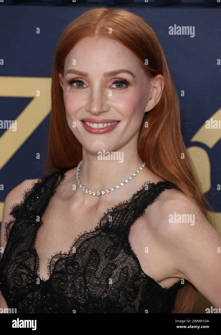 LOS ANGELES, CALIFORNIA, USA - FEBRUARY 24: Jessica Chastain wearing a ...