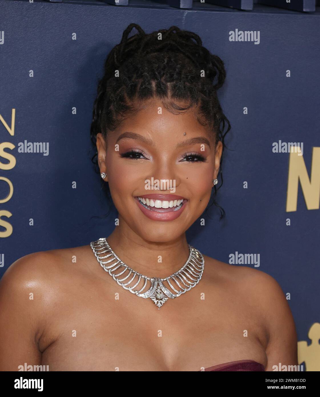 LOS ANGELES, CALIFORNIA, USA - FEBRUARY 24: Halle Bailey wearing Dolce ...