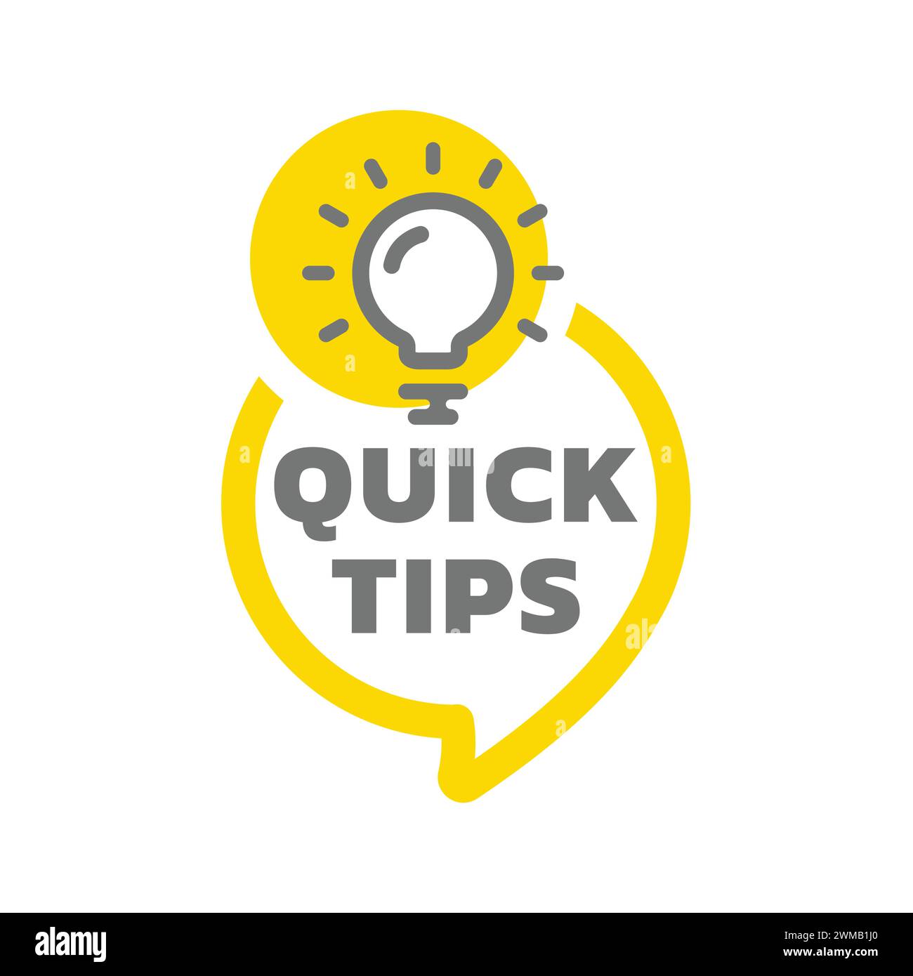Quick tips vector bubble. Marketing template banner with lightbulb ... Quick tips vector bubble. Marketing template banner with lightbulb ...