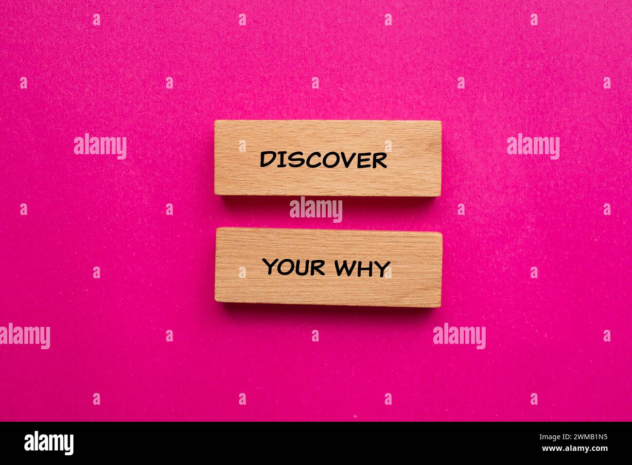 Discover your why words written on wooden blocks with pink background ...