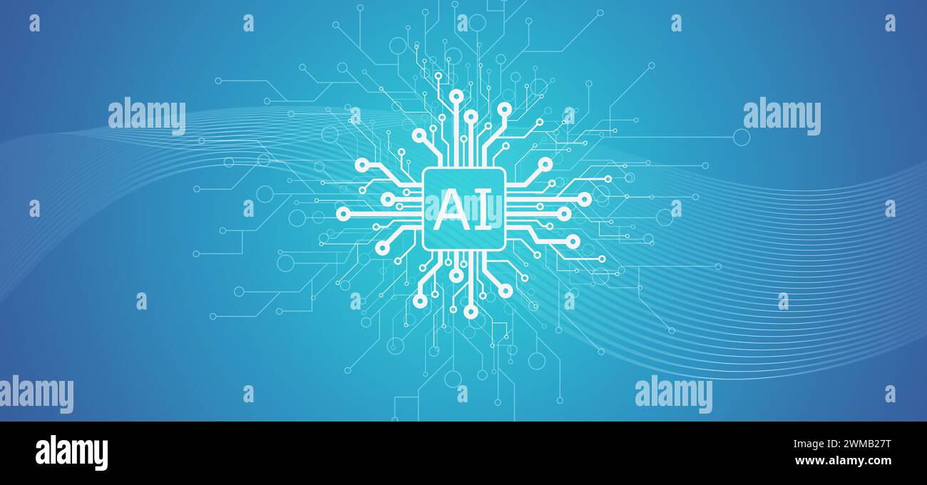 AI Artificial intelligence, connections, machine learning and computer ...