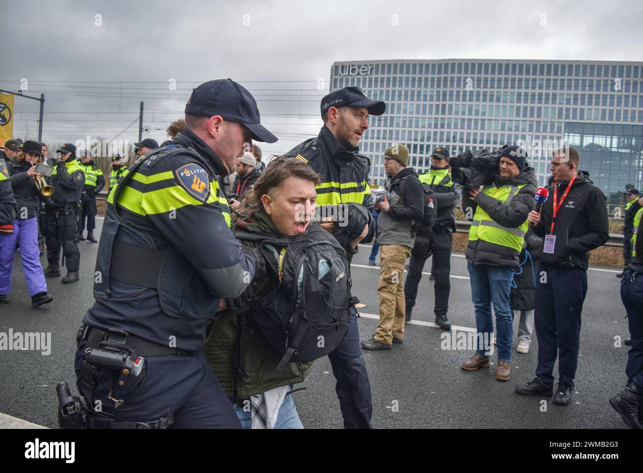 Police detain some protesters as they block A10 highway during ...