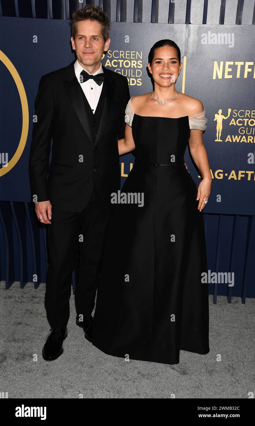 LOS ANGELES, CALIFORNIA - FEBRUARY 24: (L-R) Ryan Piers Williams and ...