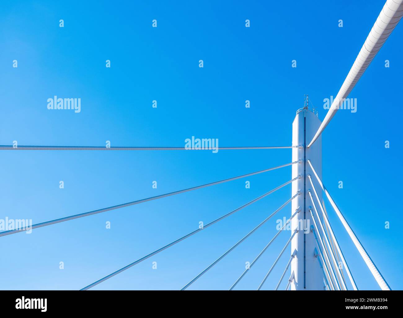 Adriatic Bridge of Bari, Puglia region in southern Italy. the cable ...