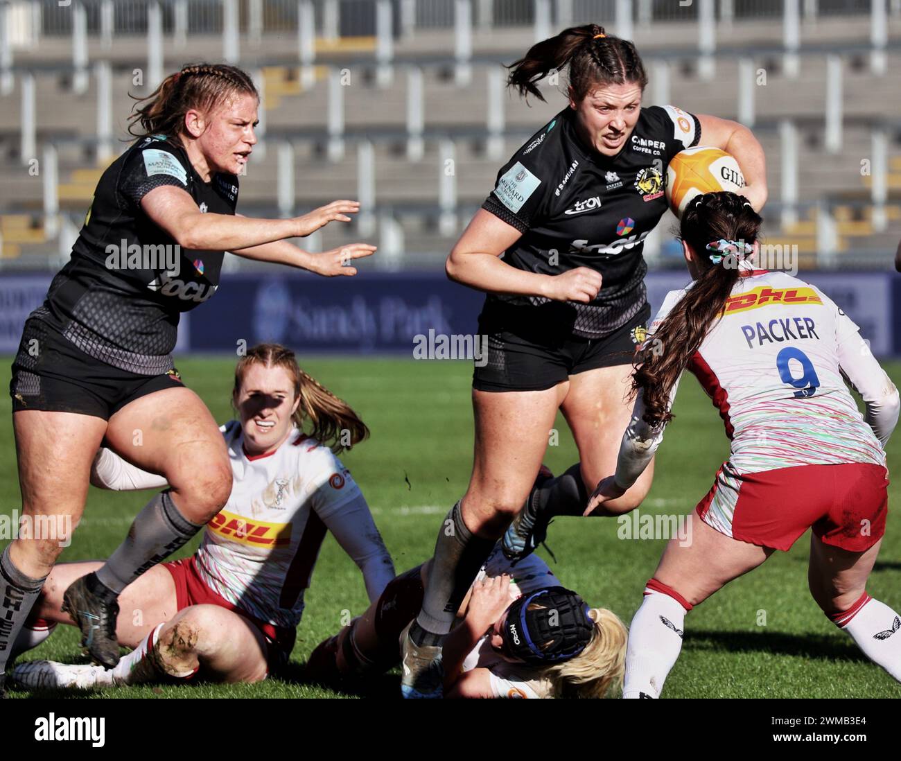 Exeter, Devon, UK. 24th Feb, 2024. Allianz Premiership Women's Rugby ...