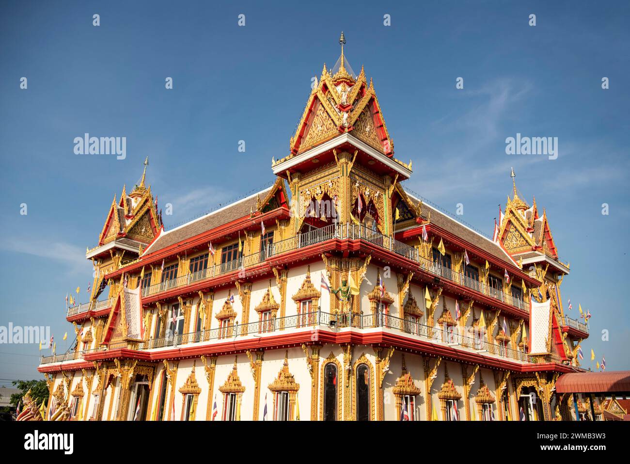 the Wat Bang Prongtham Chotikaram near the city Mueang Chachoengsao City in Province of ...