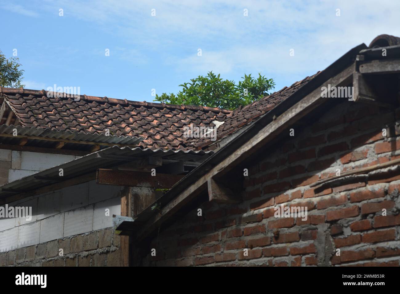 Photo of the roof of a house in the countryside made of tiles Stock ...